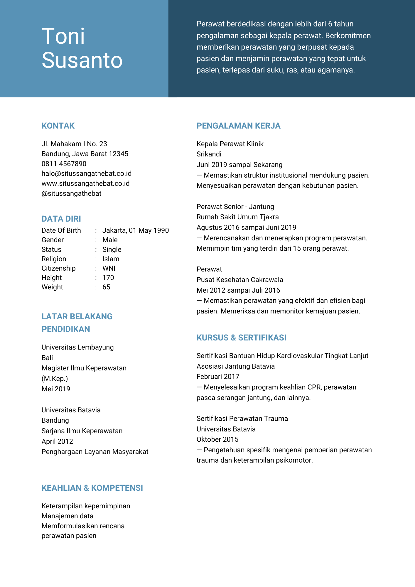Desain CV ATS – Era Virtual